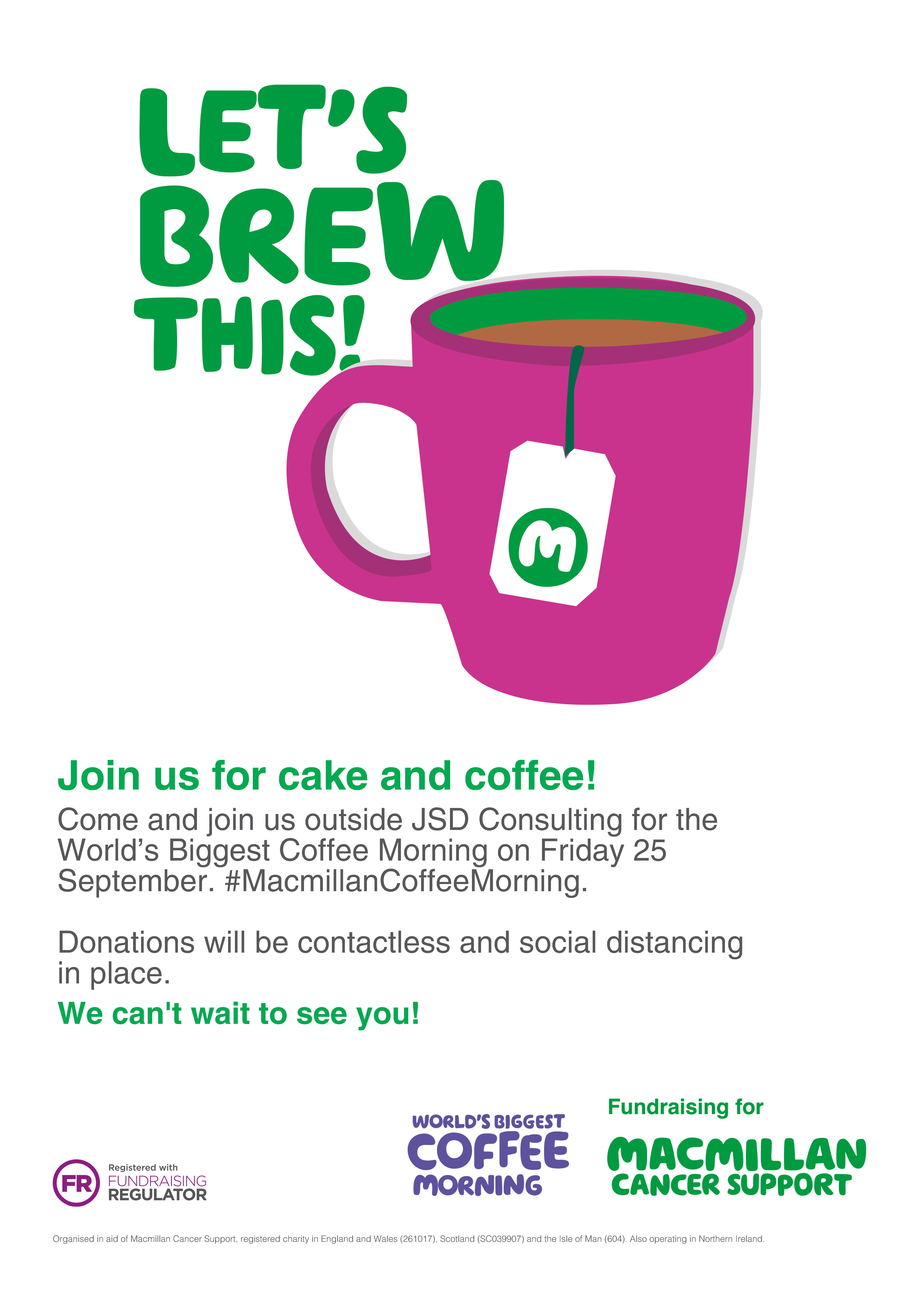 JSD Consulting - Macmillan Coffee Morning 2020